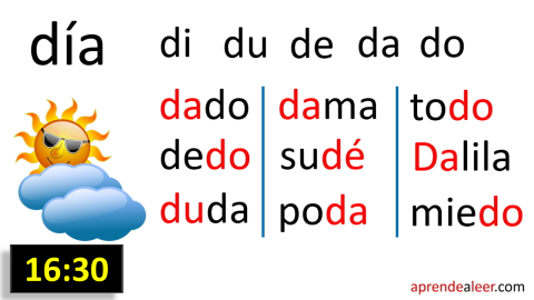 Sílabas Da De Di Do Du Aprendealeer